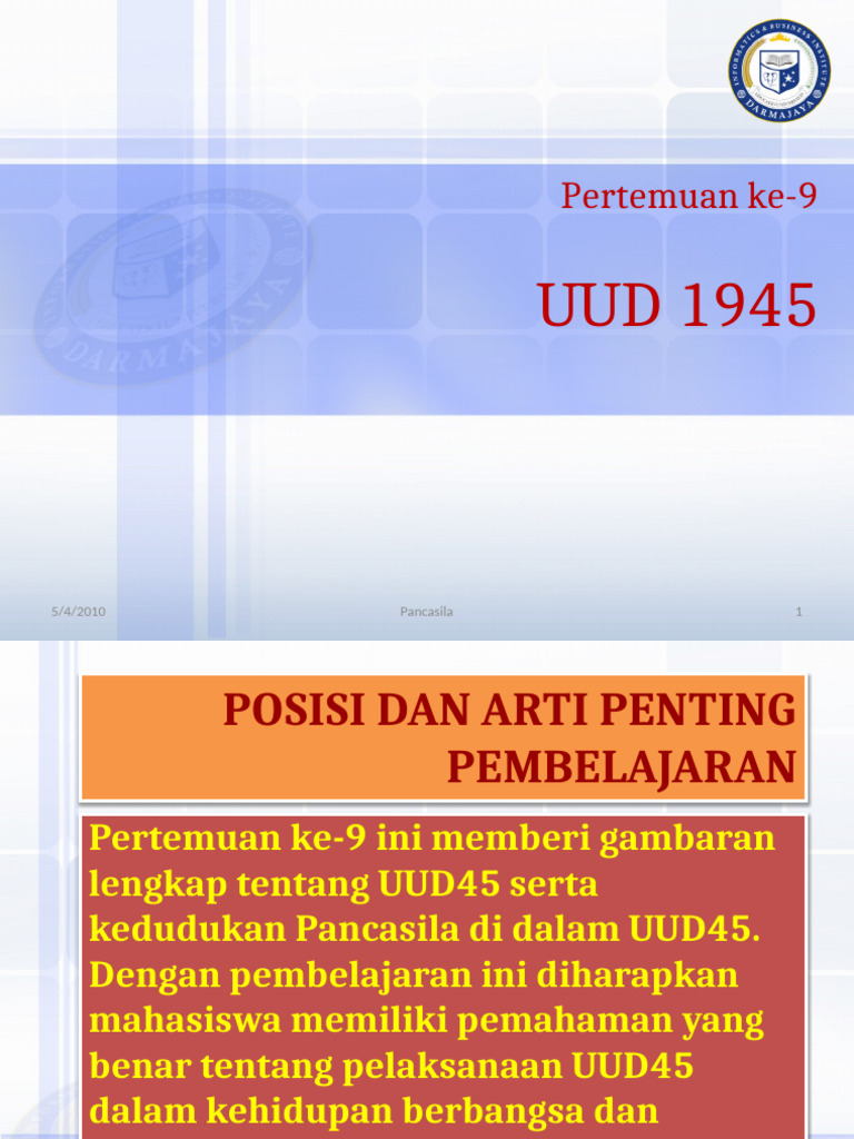 IX. UUD 45 | PDF