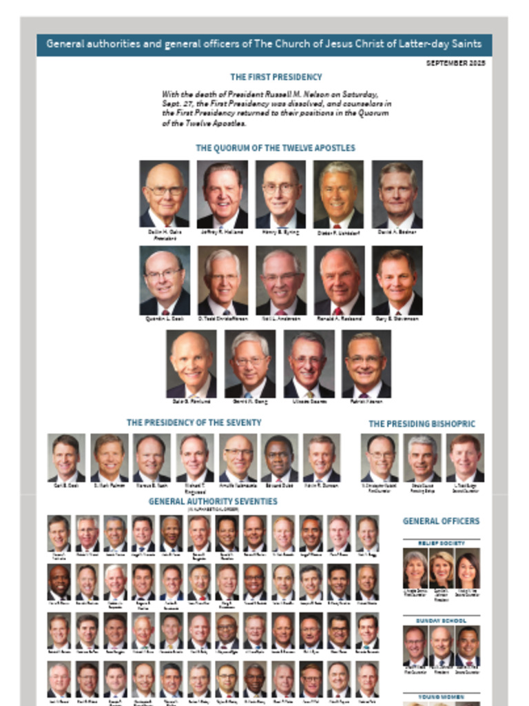 September 2025 General Authority Chart | PDF | Latter Day Saint ...