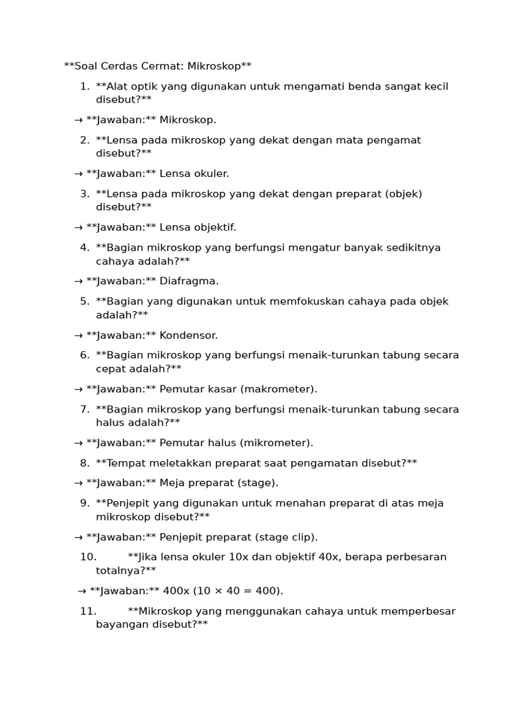 Soal LCC 2025 Mapel Ipa | PDF