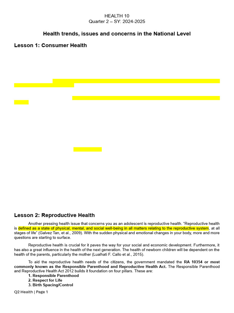 Health Q2 - Health Trends and Issues in The National Level | PDF | Hiv ...