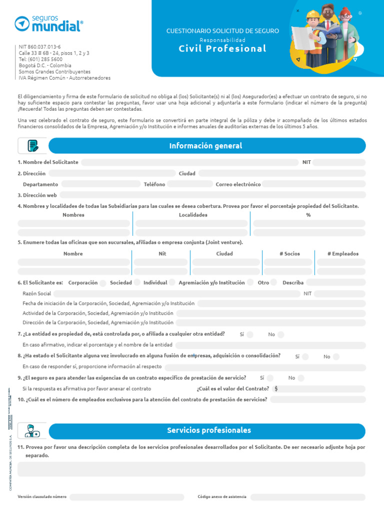 Formulario - Seguro - RCP - V2 - 250124 | PDF | Póliza de seguros | Seguro