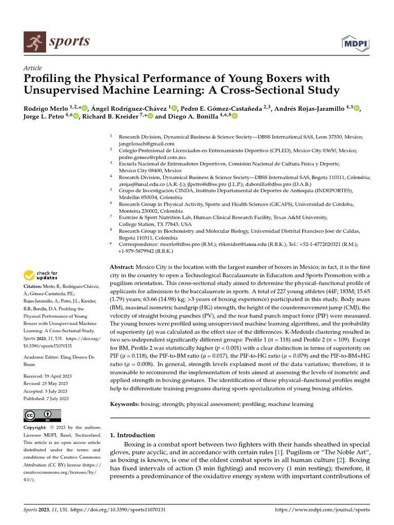 Young Boxers' Performance Profiling Study | PDF | Cluster Analysis ...