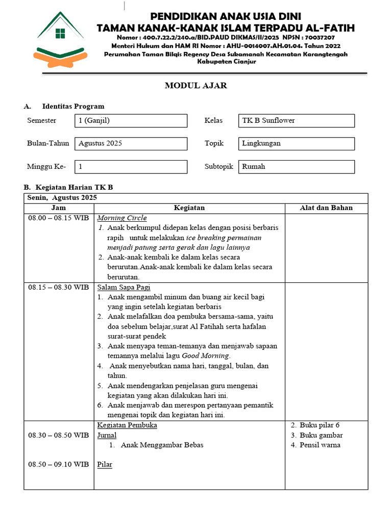 MODUL AJAR Lingkungan | PDF
