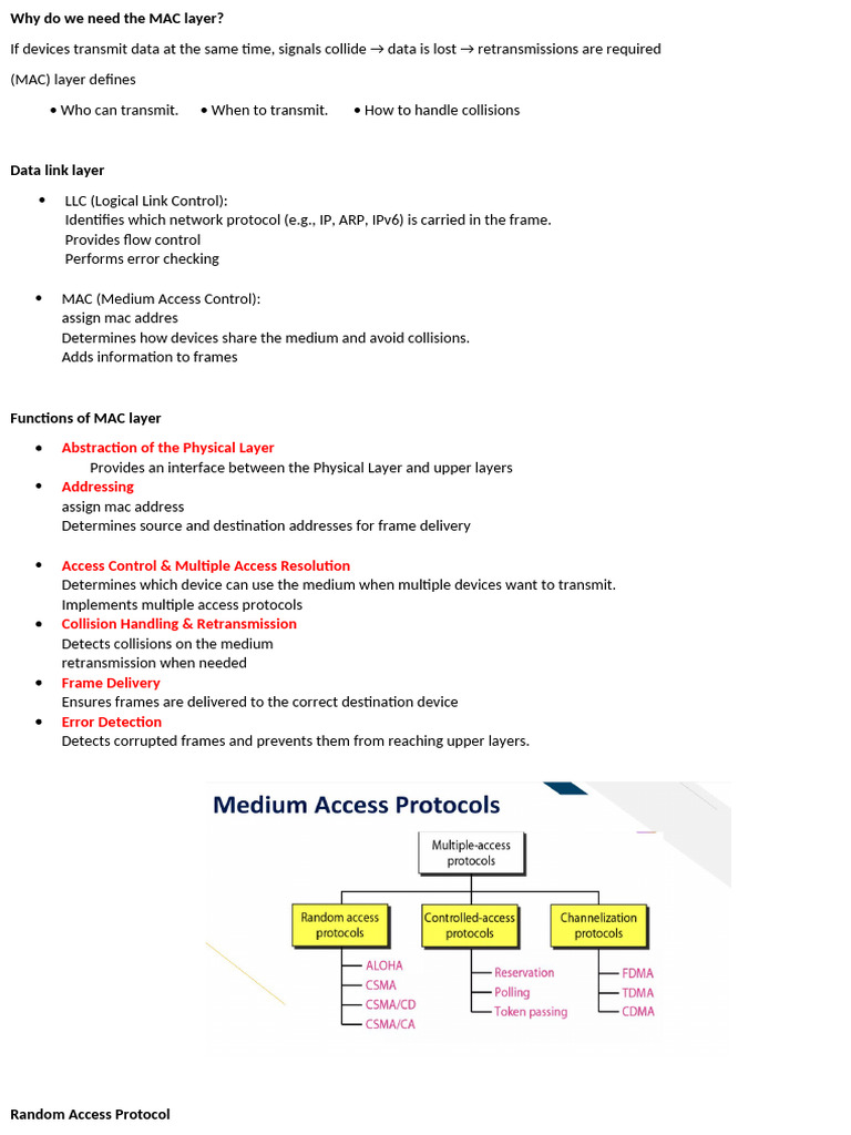 Understanding the MAC Layer Functions | PDF | Channel Access Method ...