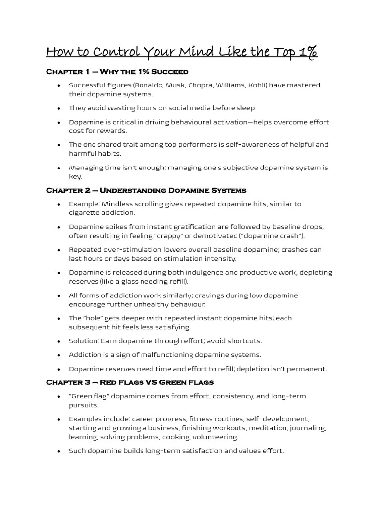 Master Your Mind: Control Dopamine for Success | PDF | Dopamine ...