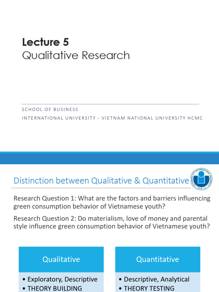 2024 Lecture5-Qualitative Research | PDF | Focus Group | Qualitative Research