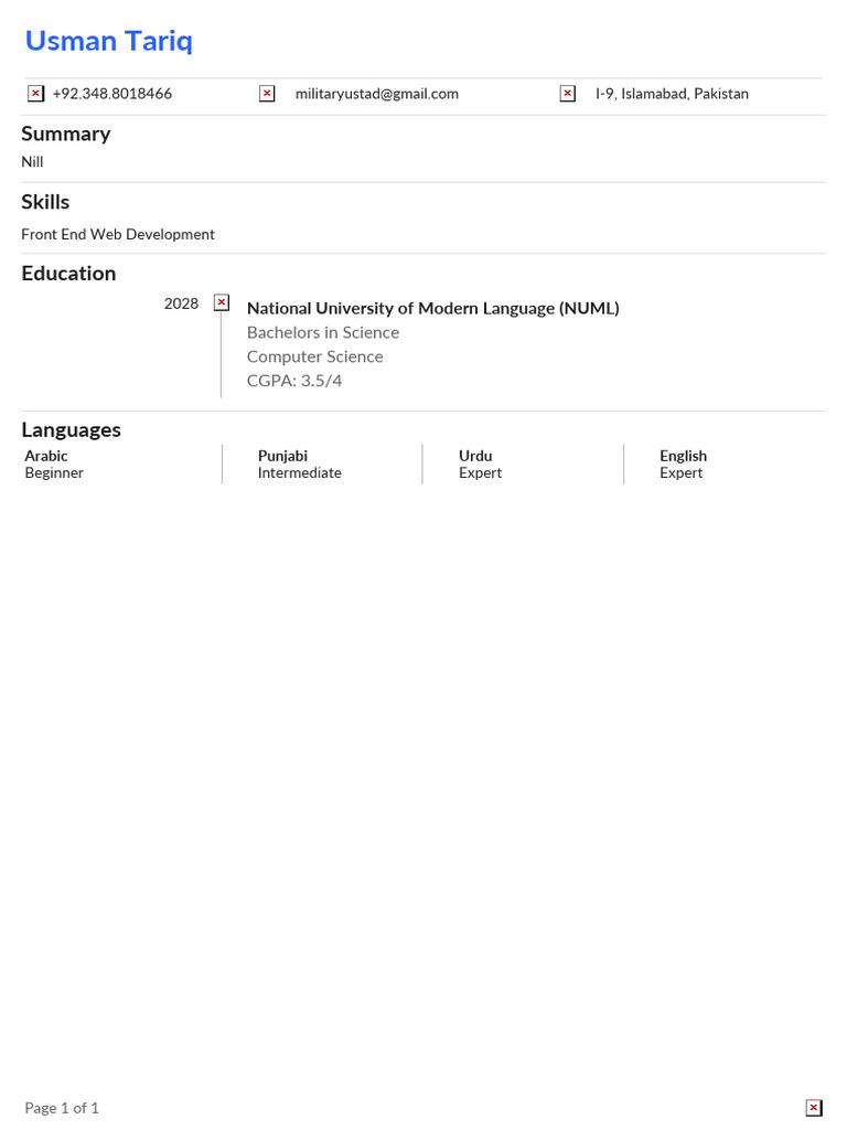 Usman CV | PDF