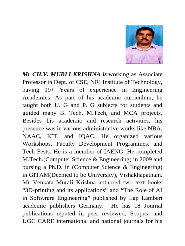 Author-3 MR Ch.v.murali Krishna | PDF