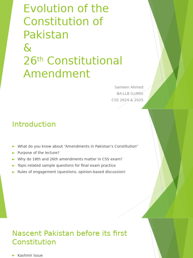 Pakistan Constitution Evolution & Amendments | PDF | Pakistan | Government