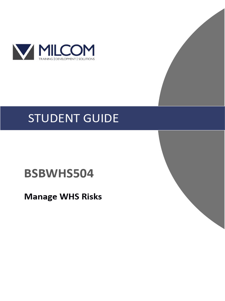 WHS Risk Management Student Guide | PDF | Occupational Safety And ...
