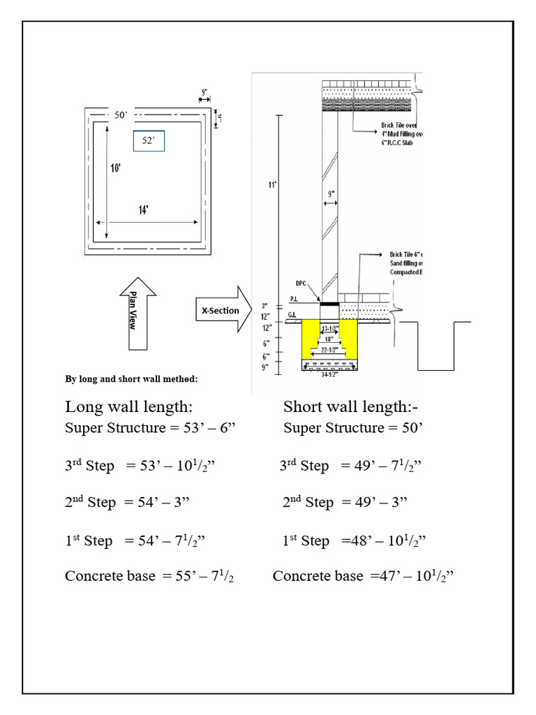 Wall Length Comparison and Calculations | PDF | Building | Civil ...