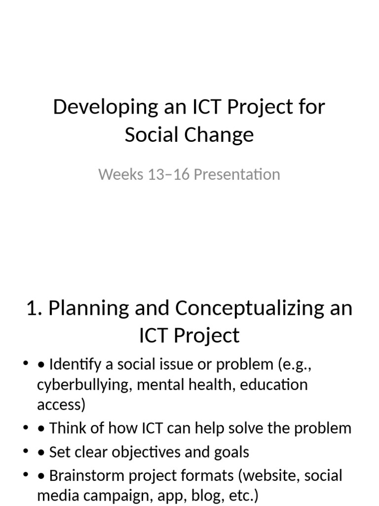 Developing ICT Project For Social Change | PDF