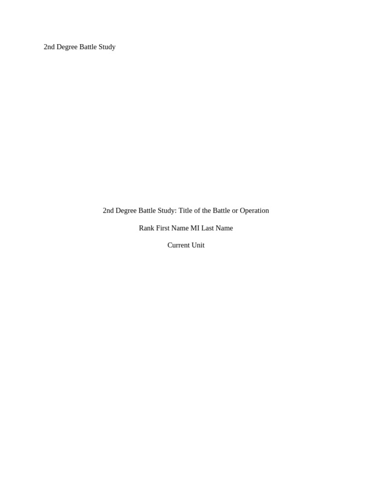 2nd Degree Battle Study Template | PDF
