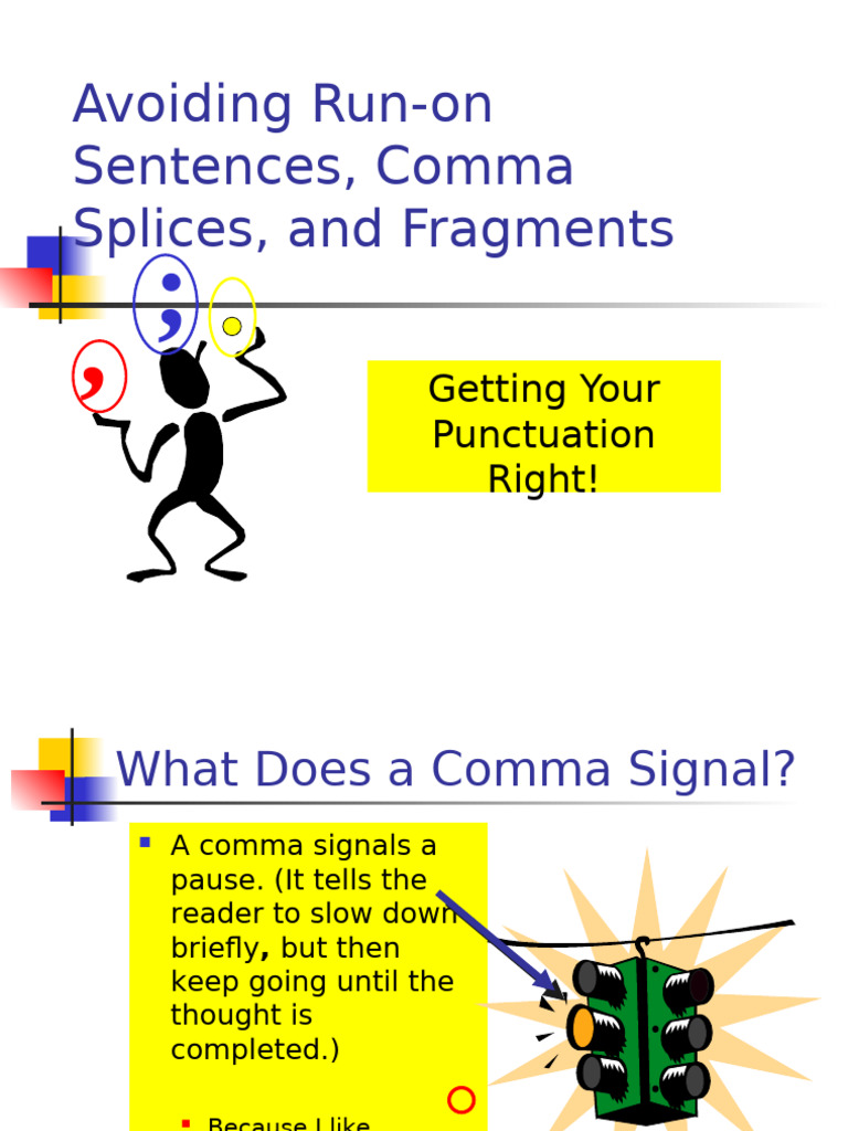 Avoiding Runons, Comma Splices, and Fragments | PDF | Comma | Syntax