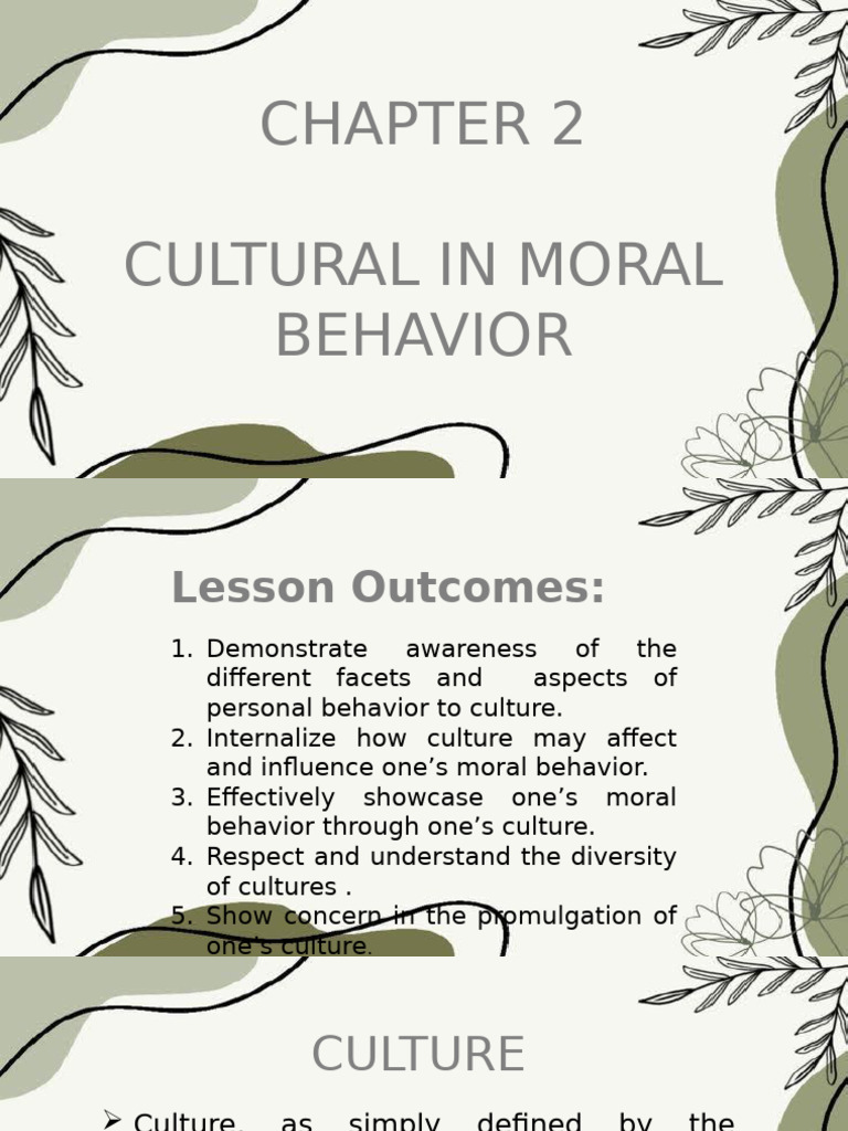 Cultural Influence on Moral Behavior | PDF | Behavior | Liberal Arts ...