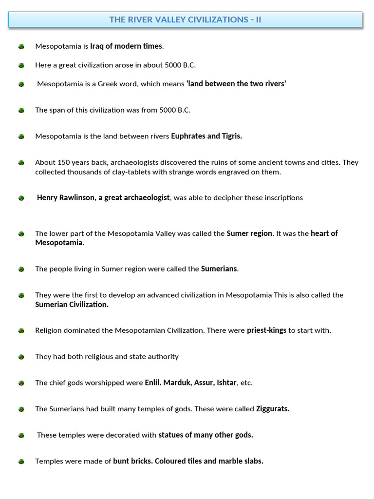 River Valley Civilizations | PDF | Mesopotamia | Ancient Egypt