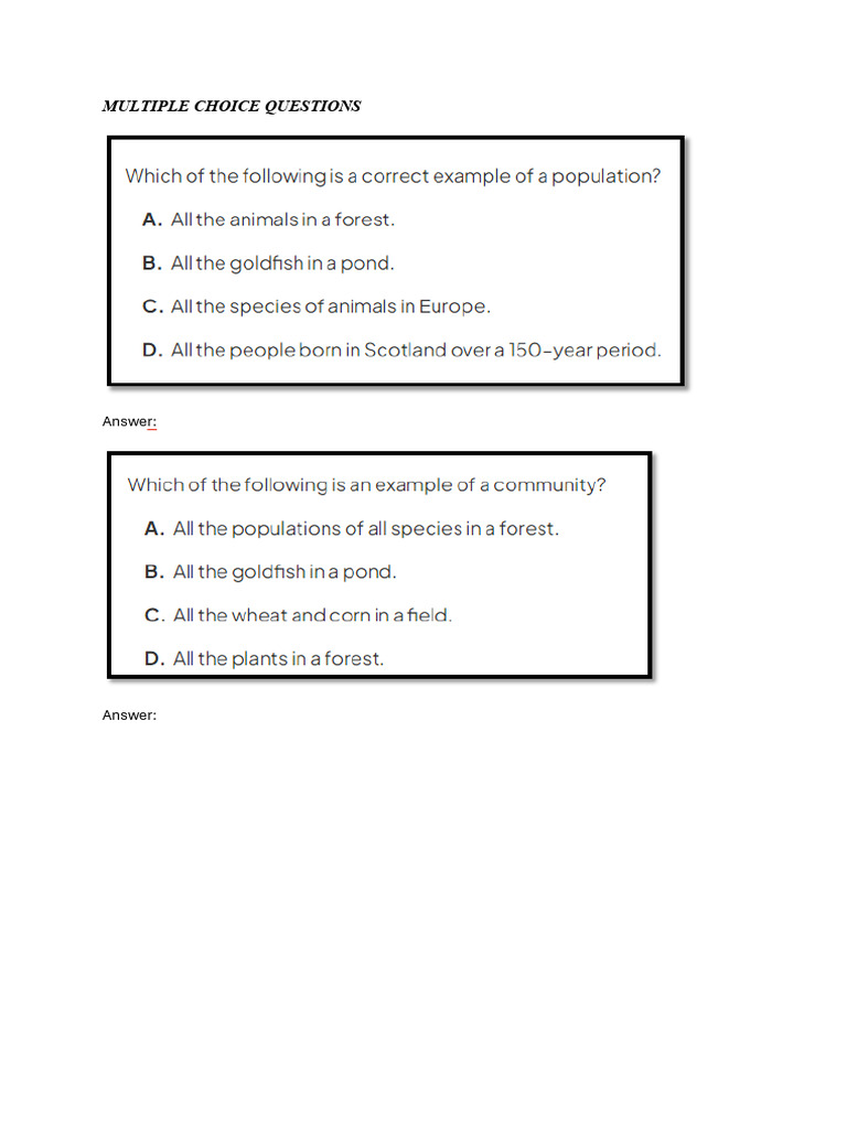 Ib Style Questions Practice | PDF | Marine Biology | Biology