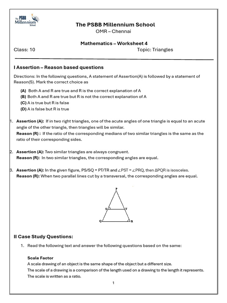 Triangles-Similarity Worksheet 4 | PDF | Triangle | Euclidean Plane ...