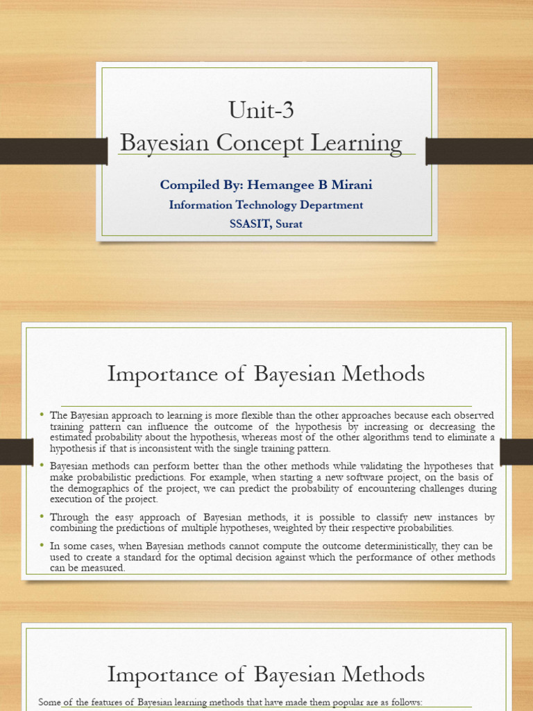 Unit-3 AML (Bayesian Concept Learning) | PDF | Bayesian Inference | Statistical Classification