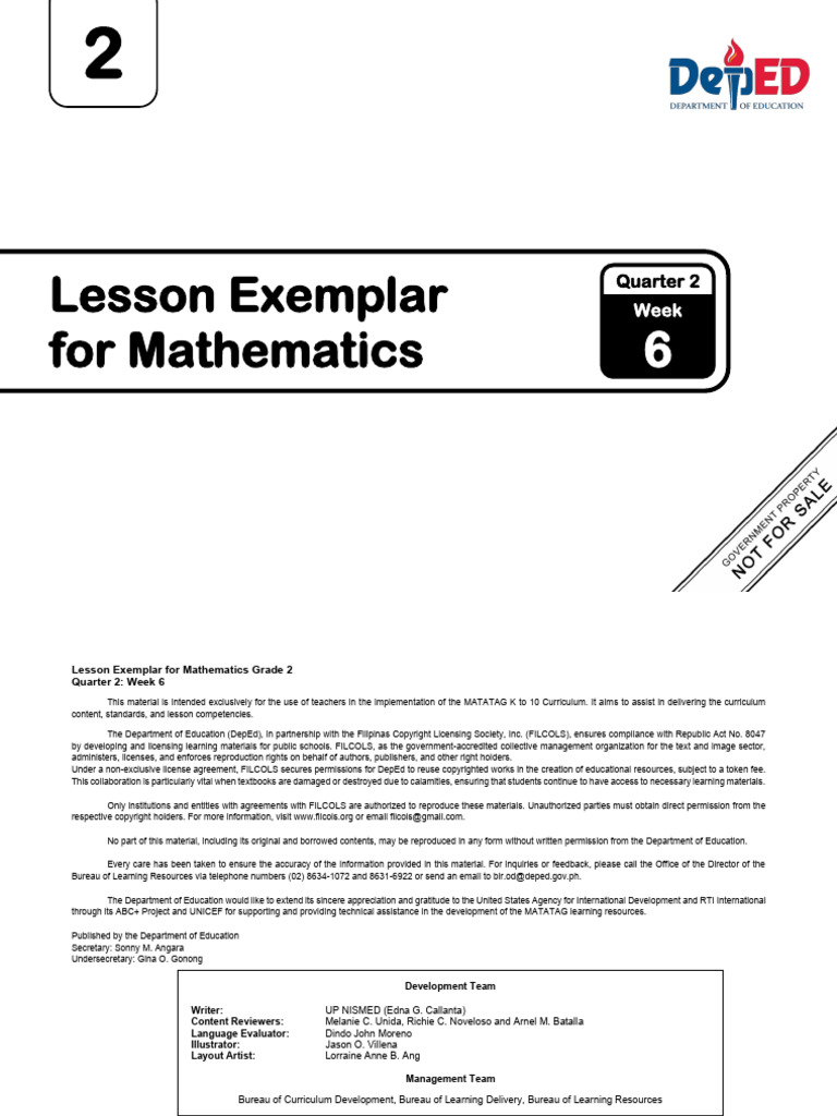LE Math 2 Q2 Week 6 v.2 For Sign-Off | PDF | Subtraction | Arithmetic