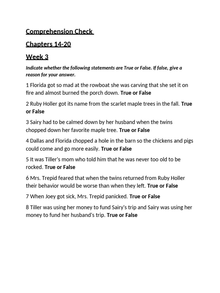 Comprehension Check Wk3 | PDF