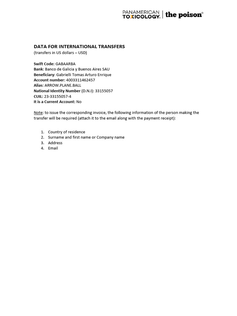 Data For Bank Transfers | PDF