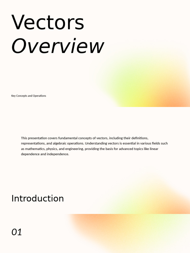 Vectors Overview | PDF | Vector Space | Euclidean Vector