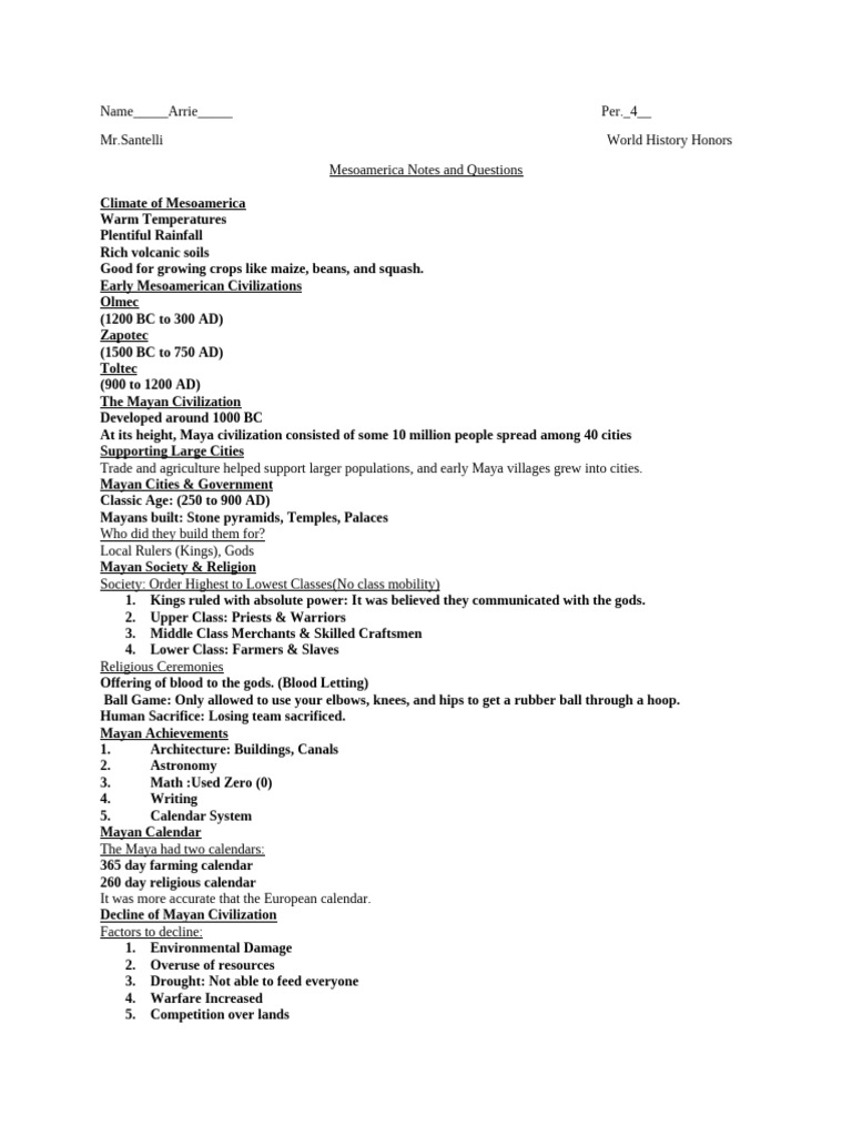 Mesoamerican Civilizations Overview | PDF | Inca Empire | Maya Civilization