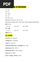 Class 10 Electricity Formula Sheet | PDF