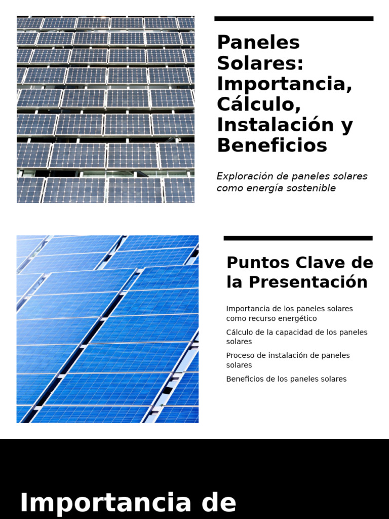 Paneles Solares: Instalación y Beneficios | PDF | Energía solar | Uso ...