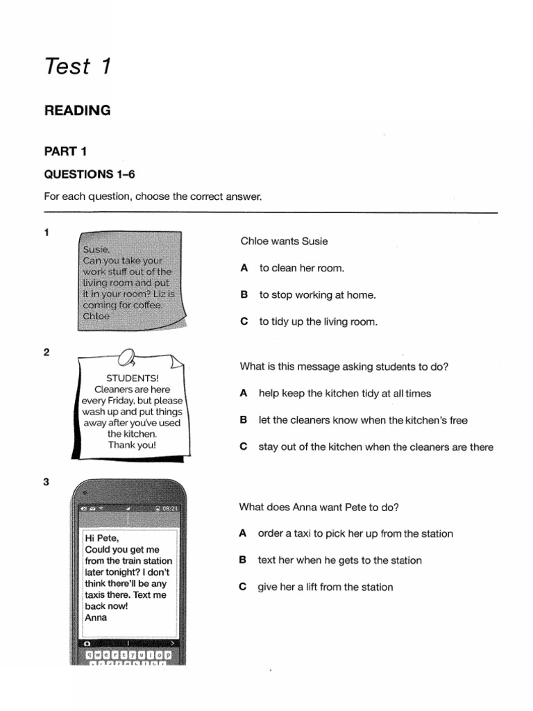 Reading Test 1 | PDF
