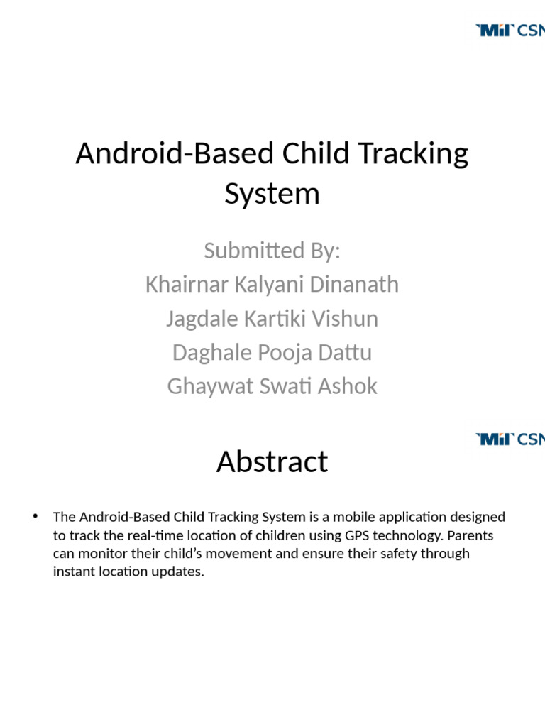 Android Child Tracking System Overview | PDF | Android (Operating ...