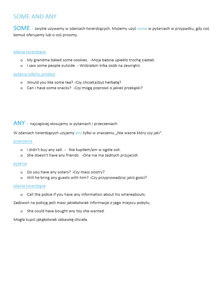 Some and Any | PDF