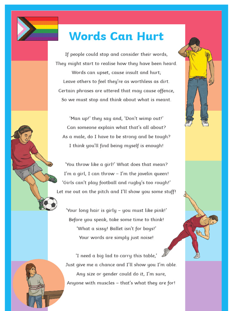 LGBT+ History Month - Words Can Hurt - Poem | PDF