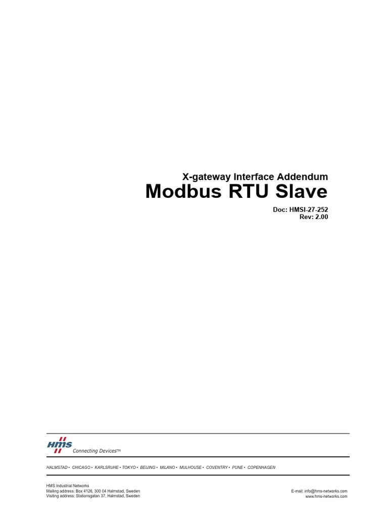 Modbus RTU Slave Interface Guide | PDF | Input/Output | Electrostatic ...