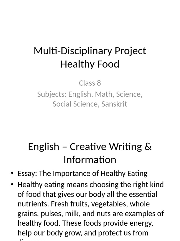 MDP Healthy Food Class8 Expanded | PDF