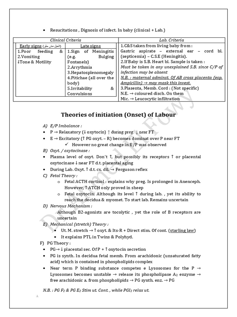 Theories of Initiation (Onset) of Labour | PDF | Placenta | Medical ...