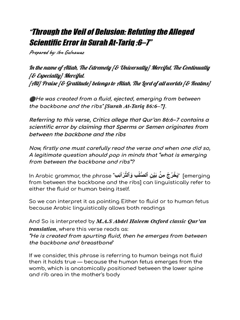 Refuting Scientific Errors in Surah At-Tariq | PDF | Semen