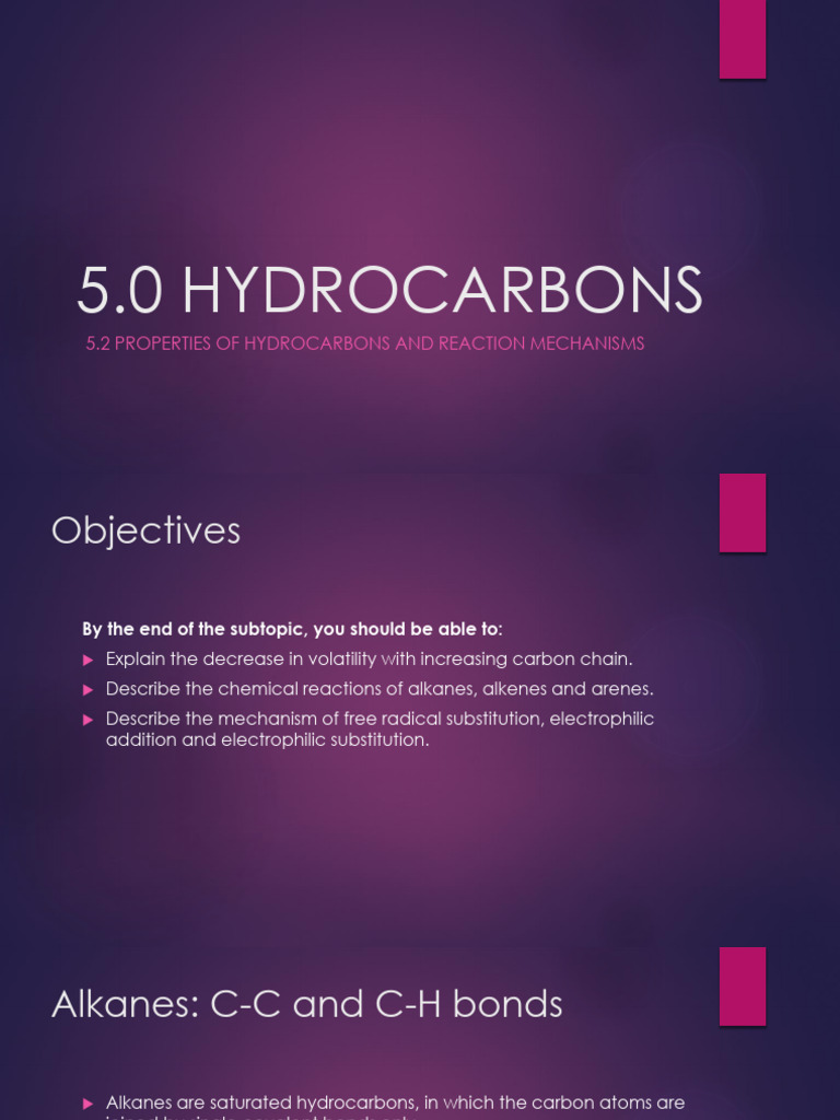 5.2 Properties of Hydrocarbons | PDF | Alkane | Alkene