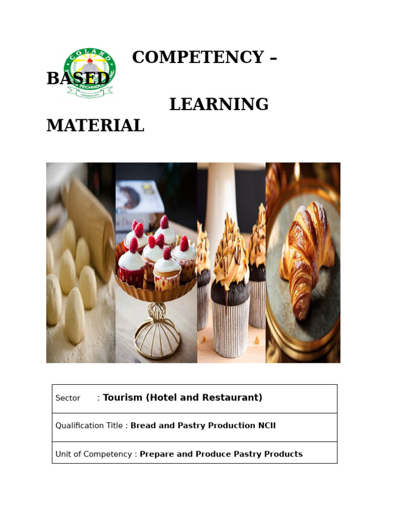 CBLM - Pastry Bppncii Coland | PDF | Cakes | Baking