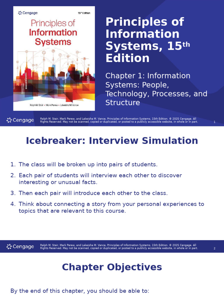 Stair Principles of Information Systems 15e PPT Ch01 | PDF | System | Competitive Advantage