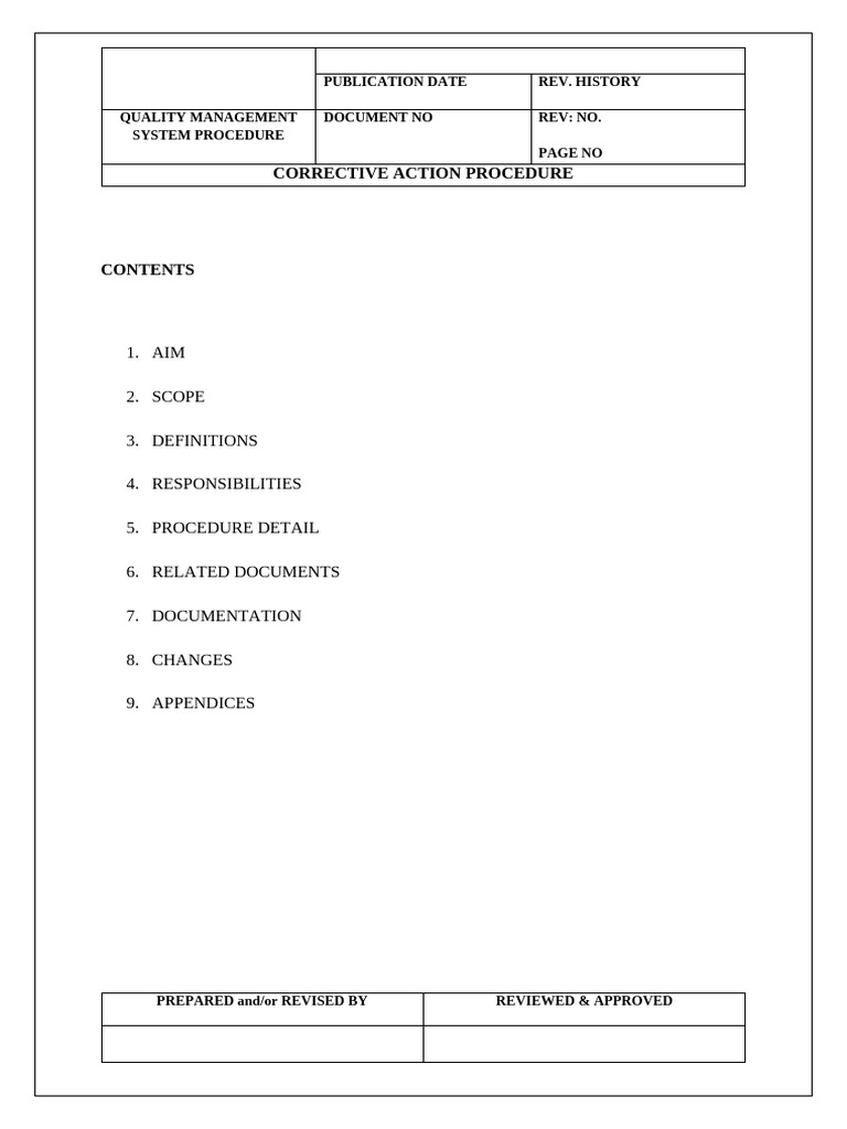 Corrective Action Procedure | PDF | Verification And Validation | Audit