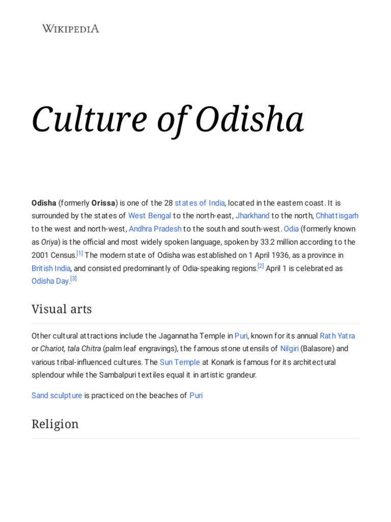 Culture of Odisha - Wikipedia | PDF