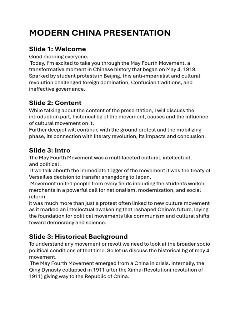 Modern China Presentation | PDF | China | World Politics