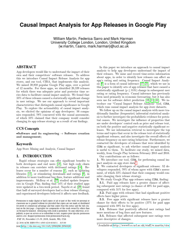 Causal Impact Analysis of App Releases | PDF | Statistics | Causality