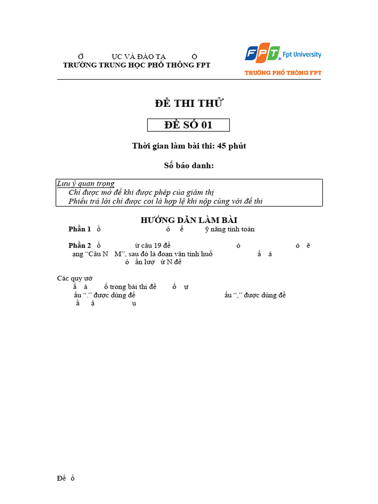 De Thi Thu 2017 | PDF