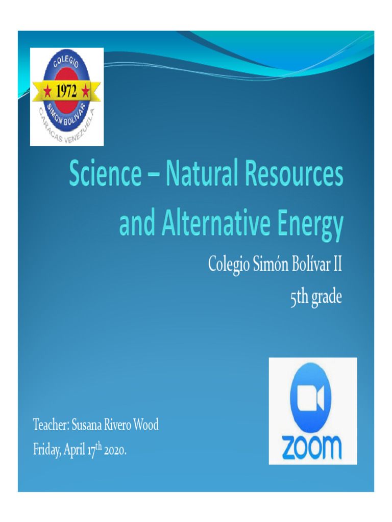 Zoom Presentation - Science - 5th Grade - Natural Resources and ...