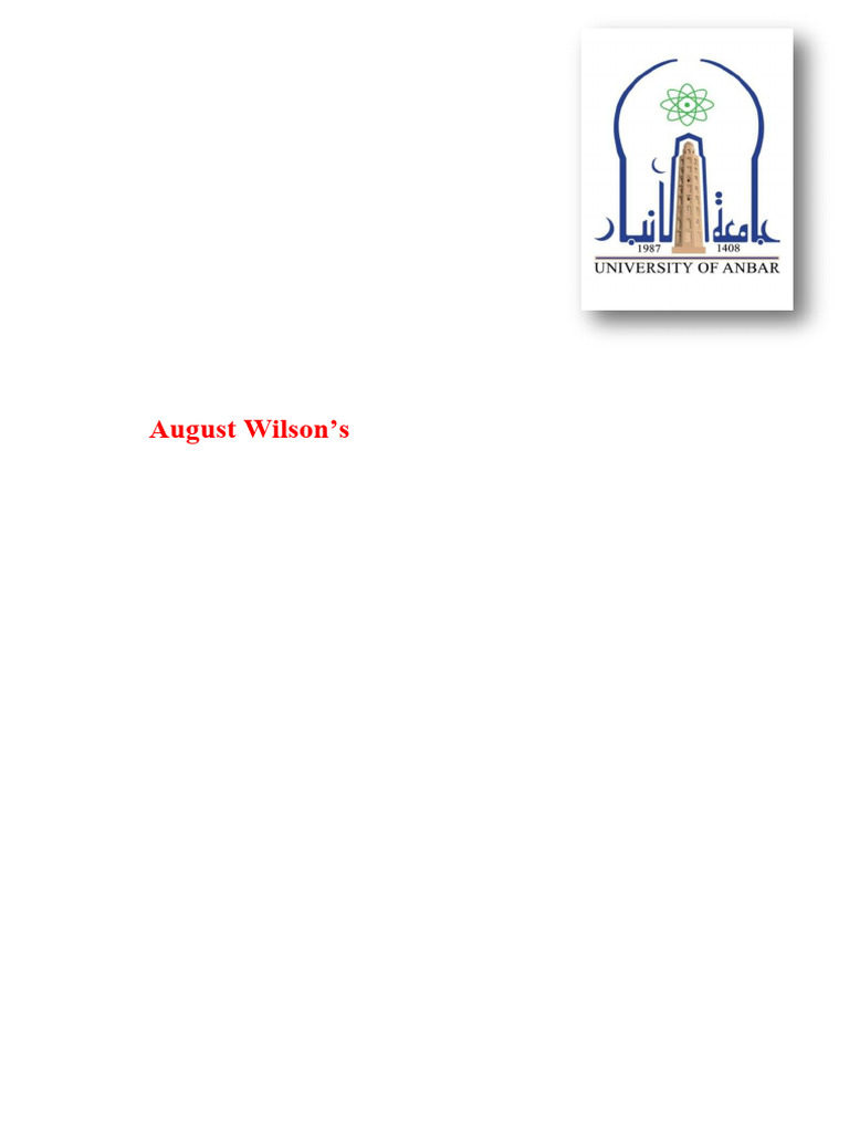 August Wilson's Fences Exploring African American Identity, Race | PDF ...