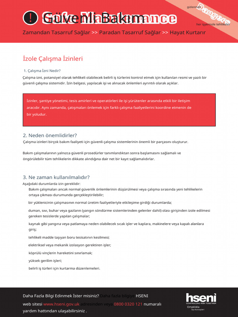 Safe Maintenance Permits to Work in Isolation (2) | PDF