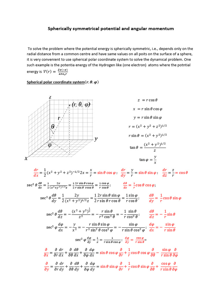 Quantum Lecture 8-Spherical Symmetric Potential & Angular Momentum ...